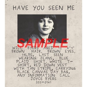 Stranger Things Missing Posters Barbara Holland and Will Byers - Etsy