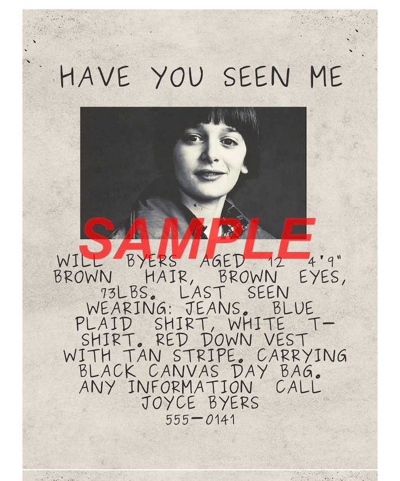 Stranger Things Missing Posters Barbara Holland and Will Byers - Etsy