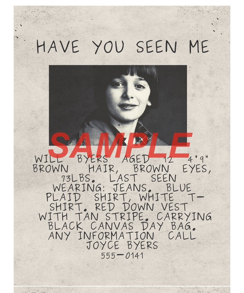 Stranger Things Missing Posters Barbara Holland and Will Byers - Etsy