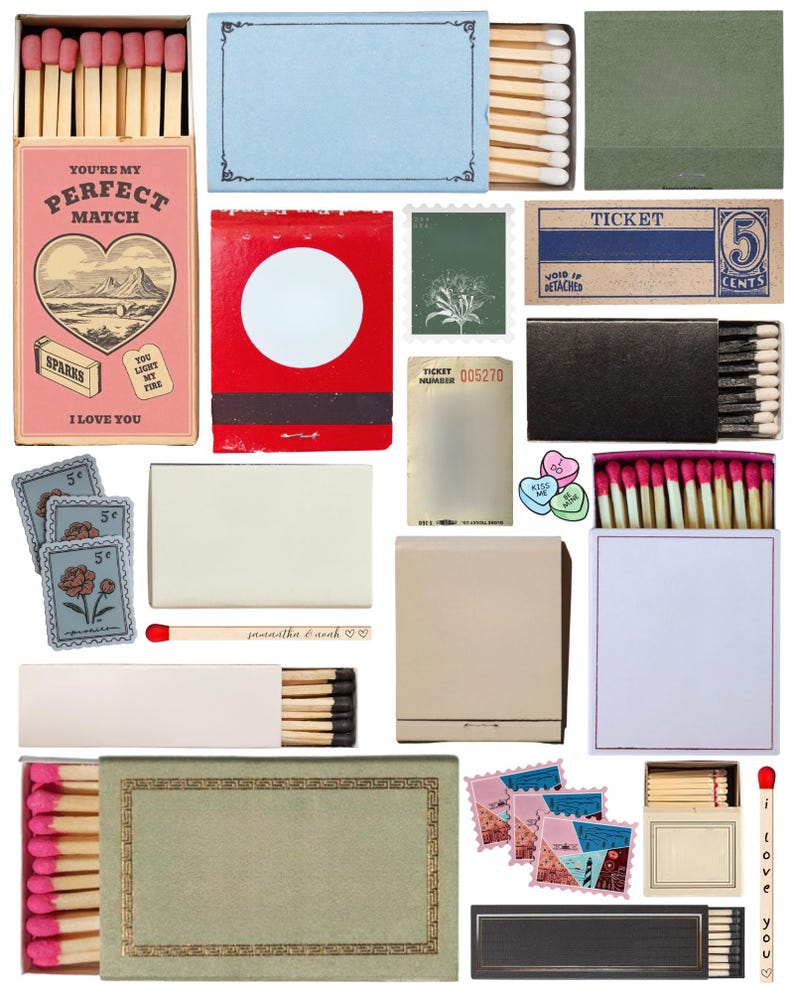 Matchbook Poster Canva Template Digital Download - Romantic Sentimental ...
