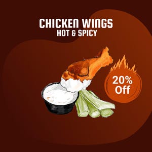 Hand Drawn Chicken Wing Printable Art Digital Art - Etsy