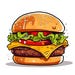 Hand Drawn Cheeseburger Printable Art Digital Art Food Item - Etsy