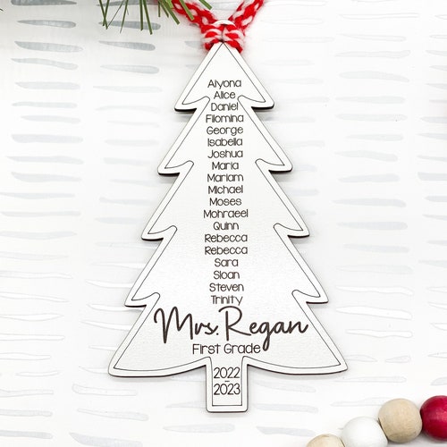 Teacher Class Christmas Tree Ornament Whiteboard Ornament - Etsy