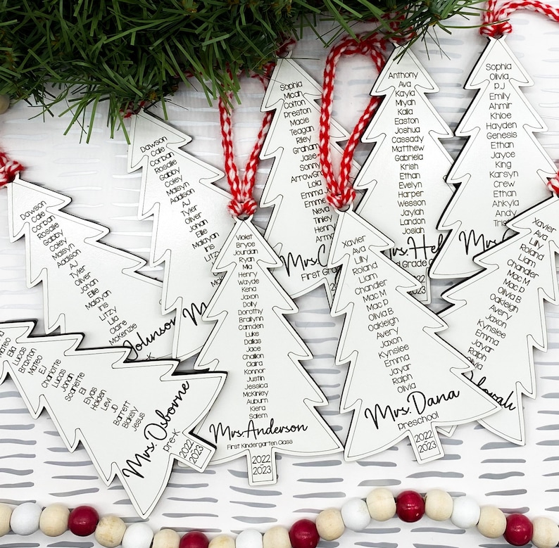 Teacher Class Christmas Tree Ornament Whiteboard Ornament - Etsy