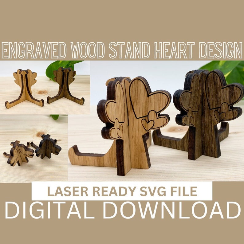 Wood Stand SVG Wood Heart Stand Frame Stand SVG Plate - Etsy