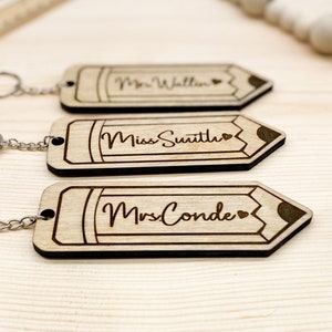Teacher Pencil Keychain SVG File, Pencil SVG for Teacher, Teacher Name ...