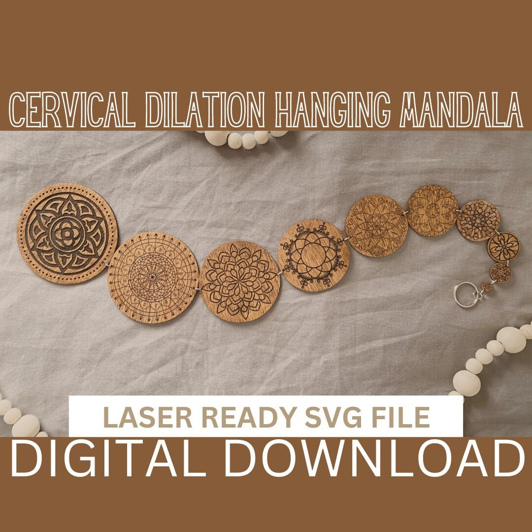 Cervical Dilation Hanging Mandala SVG File, Cervix SVG, Midwife SVG ...