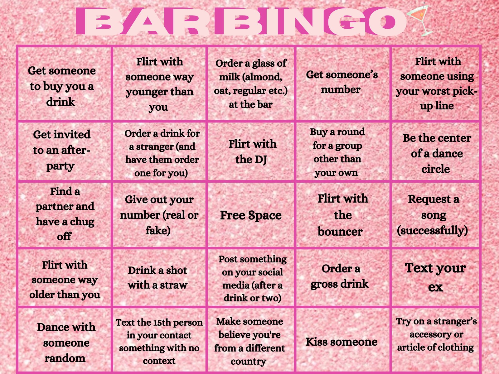 Bar Bingo Game Etsy Bar Bingo Game Etsy