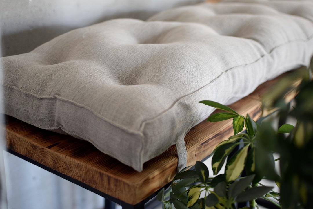 Custom Bench and Chair Cushion With Ties, Dining Bench Cushion, Kitchen ...