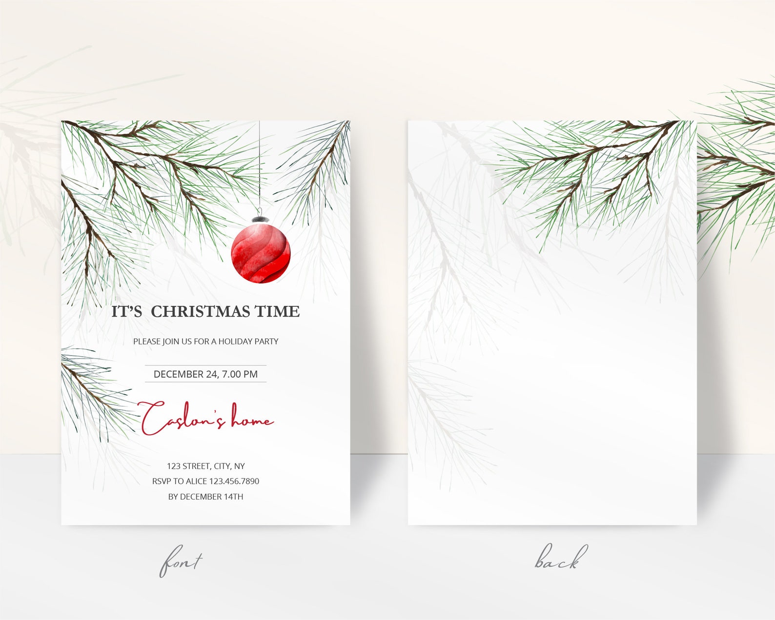 Editable Christmas Party Invitation Christmas Party - Etsy