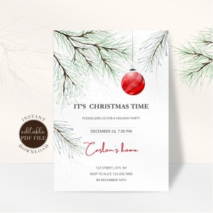 Editable Christmas Party Invitation Christmas Party - Etsy