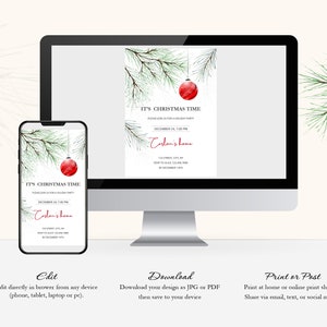 Editable Christmas Party Invitation Christmas Party - Etsy