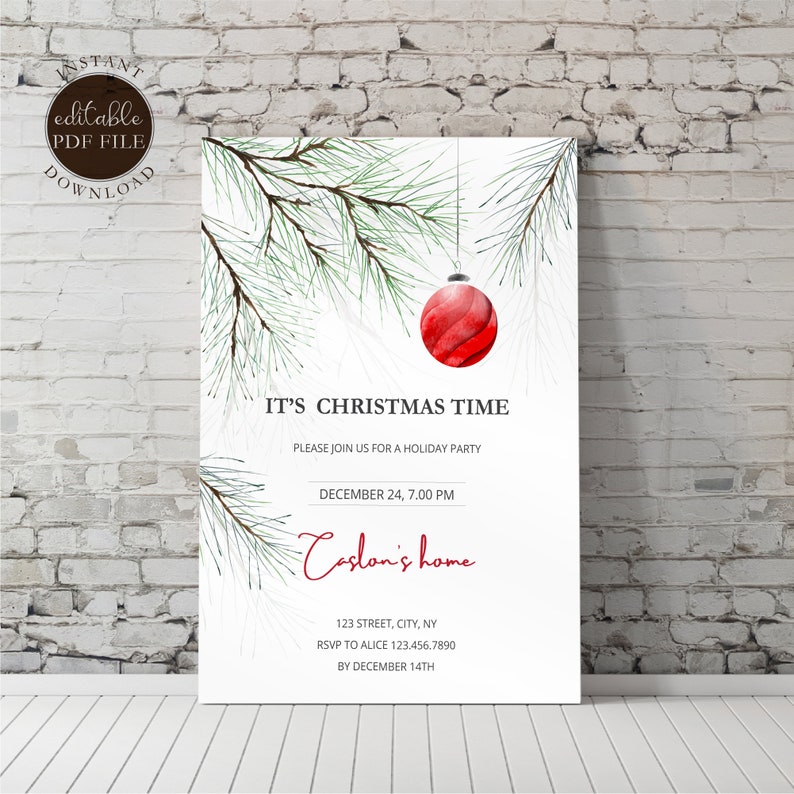 Editable Christmas Party Invitation Christmas Party - Etsy