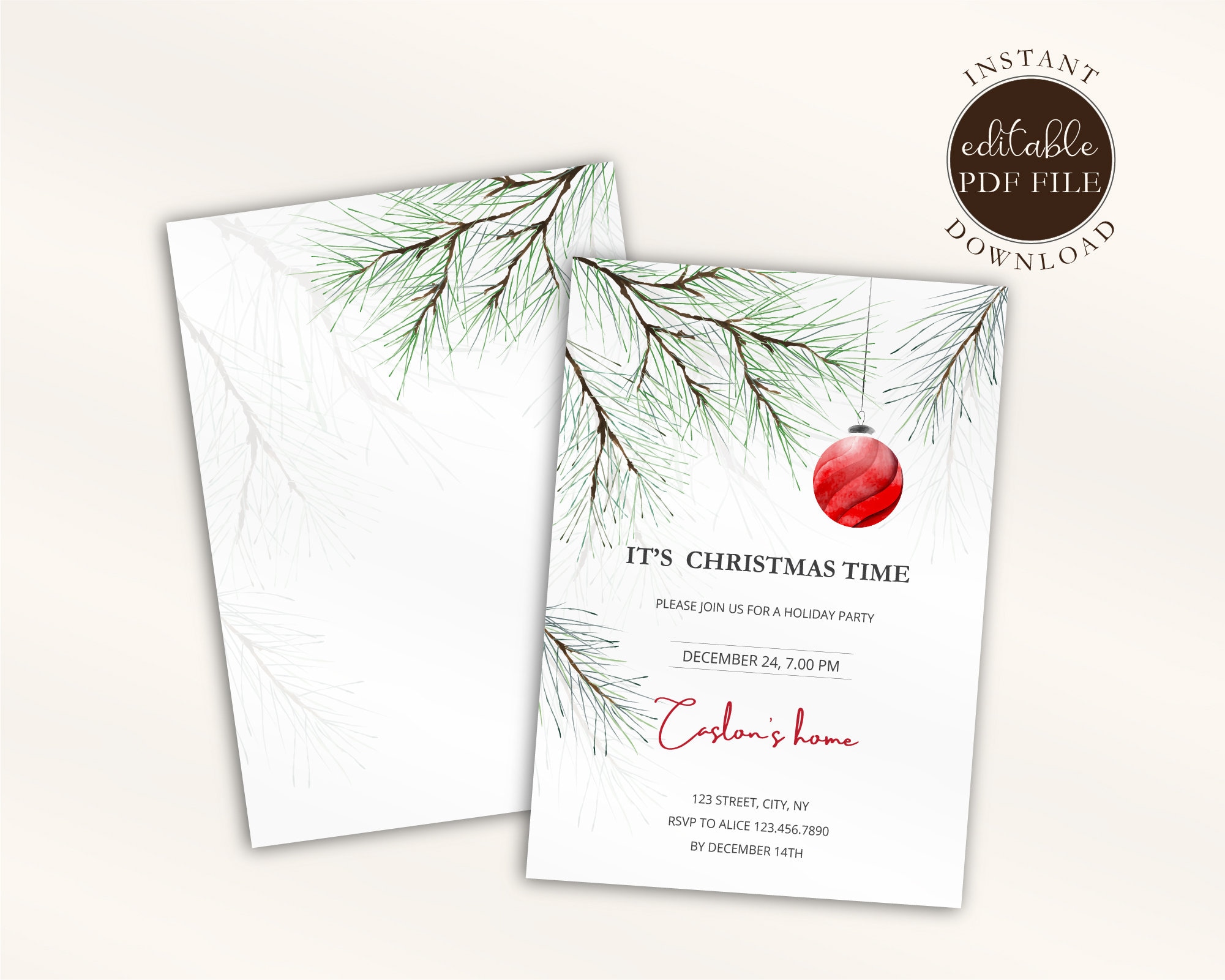 Editable Christmas Party Invitation Christmas Party - Etsy