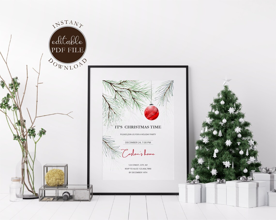 Editable Christmas Party Invitation Christmas Party - Etsy