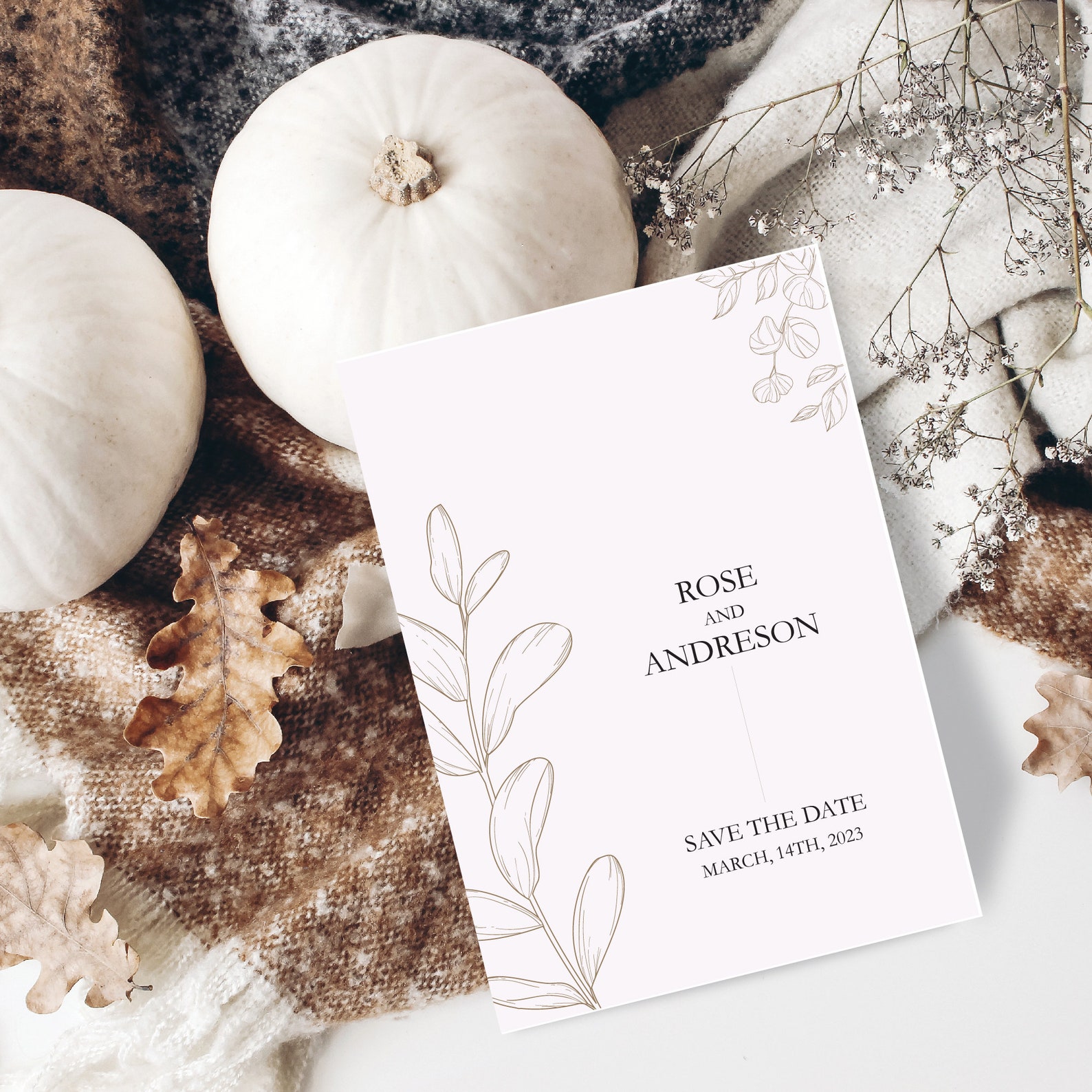 EDITABLE WEDDING INVITATION Minimalist Wedding Canva Templates, Elegant ...