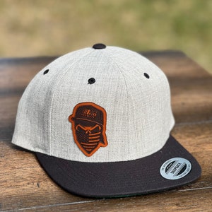 Bandit Skull lets Go Brandon Leather Patch Hat Flat Bill YP6089M - Etsy