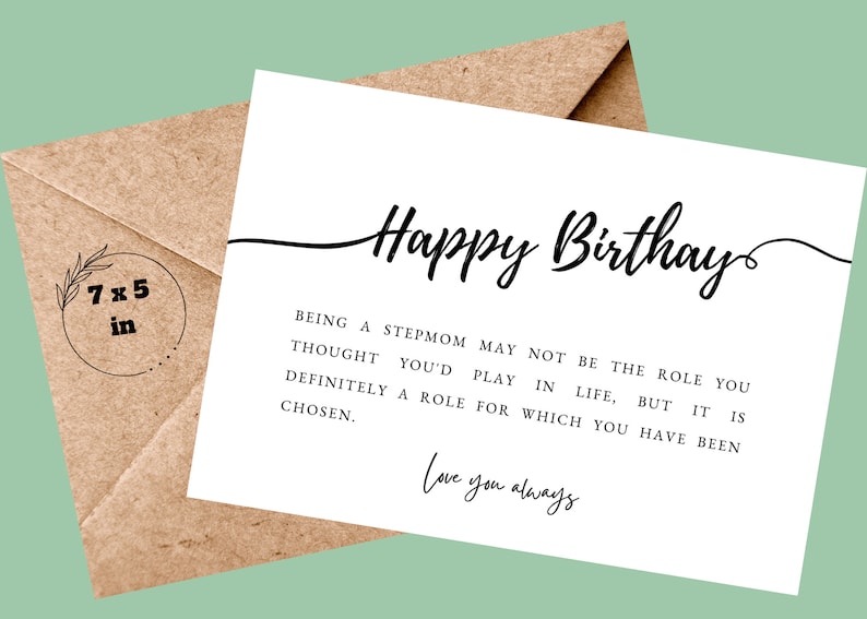 Step Mom Birthday Card Etsy