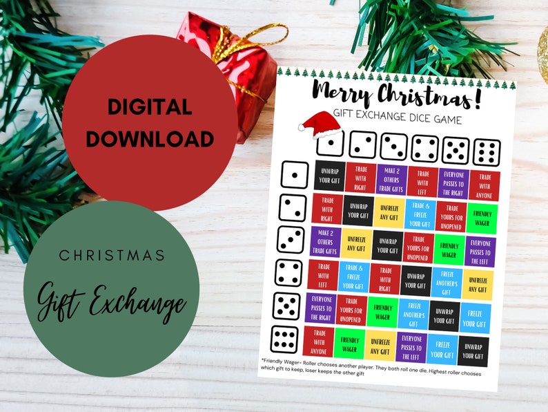 Christmas Gift Exchange Game || Downloadable Christmas Party Games Ll ...