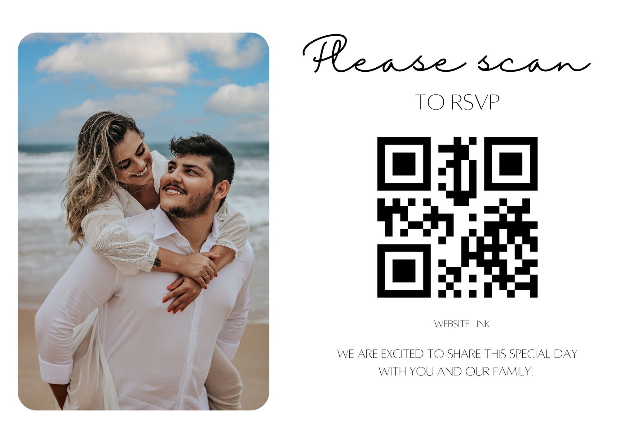 Minimalistic Save the Date Template, With QR Code - Etsy