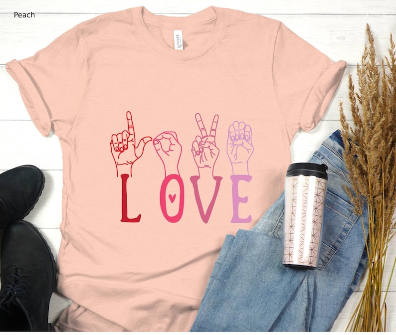 Love Sign Language Shirt, Love Sign Shirt, Valentines Day Tee, American ...
