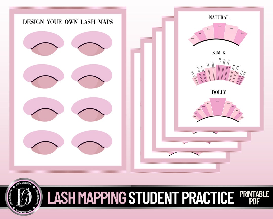 Lash Map Printables Simple Lash Map Practice for Students - Etsy UK