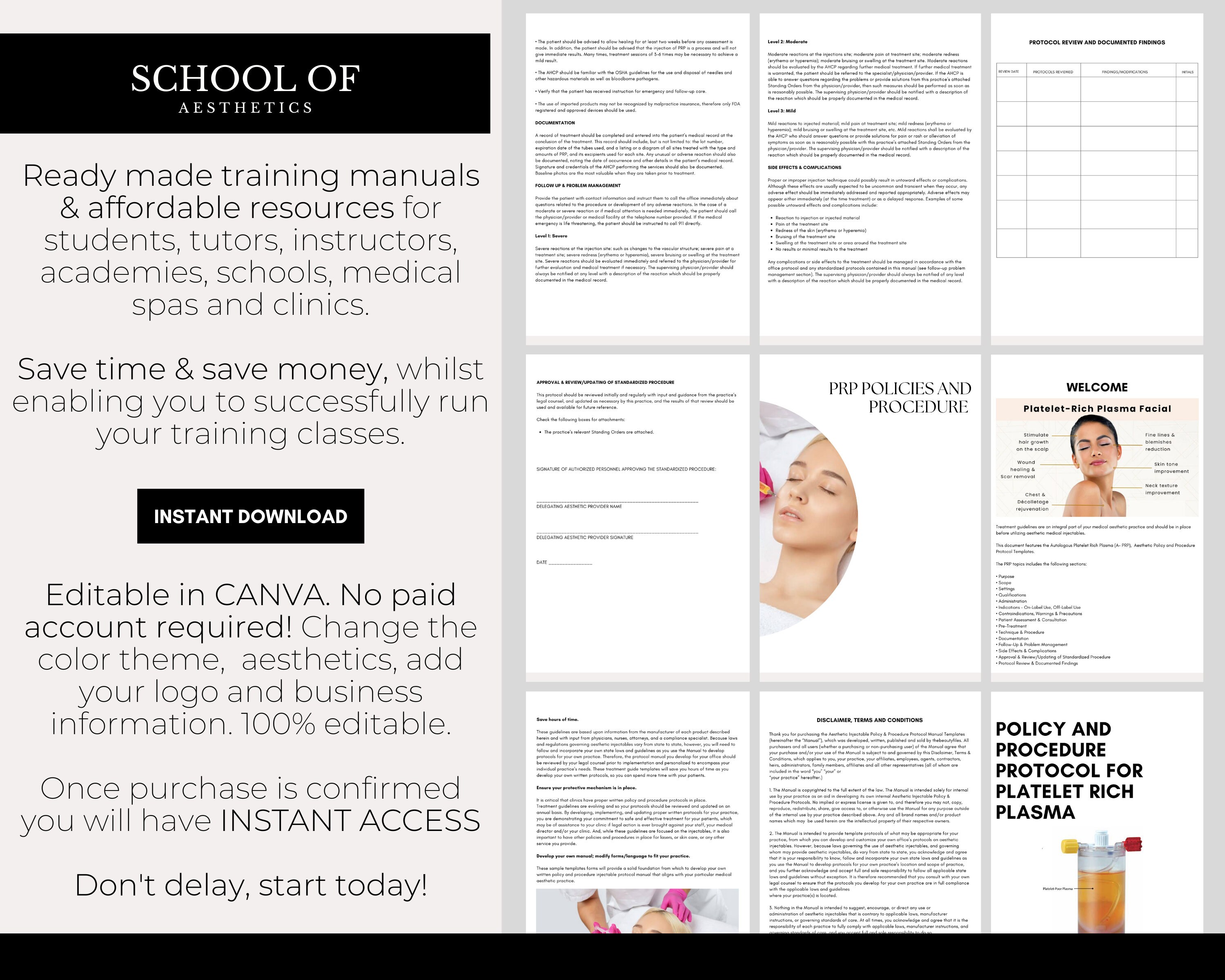 PRP Policies & Procedures Manual for Aesthetics, Platelet Rich Plasma ...