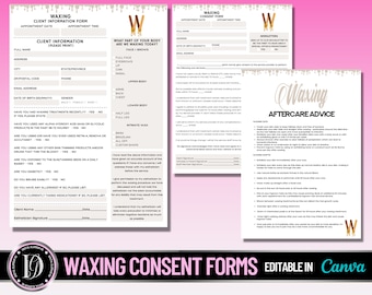 Canva Wax Consent Form - Etsy
