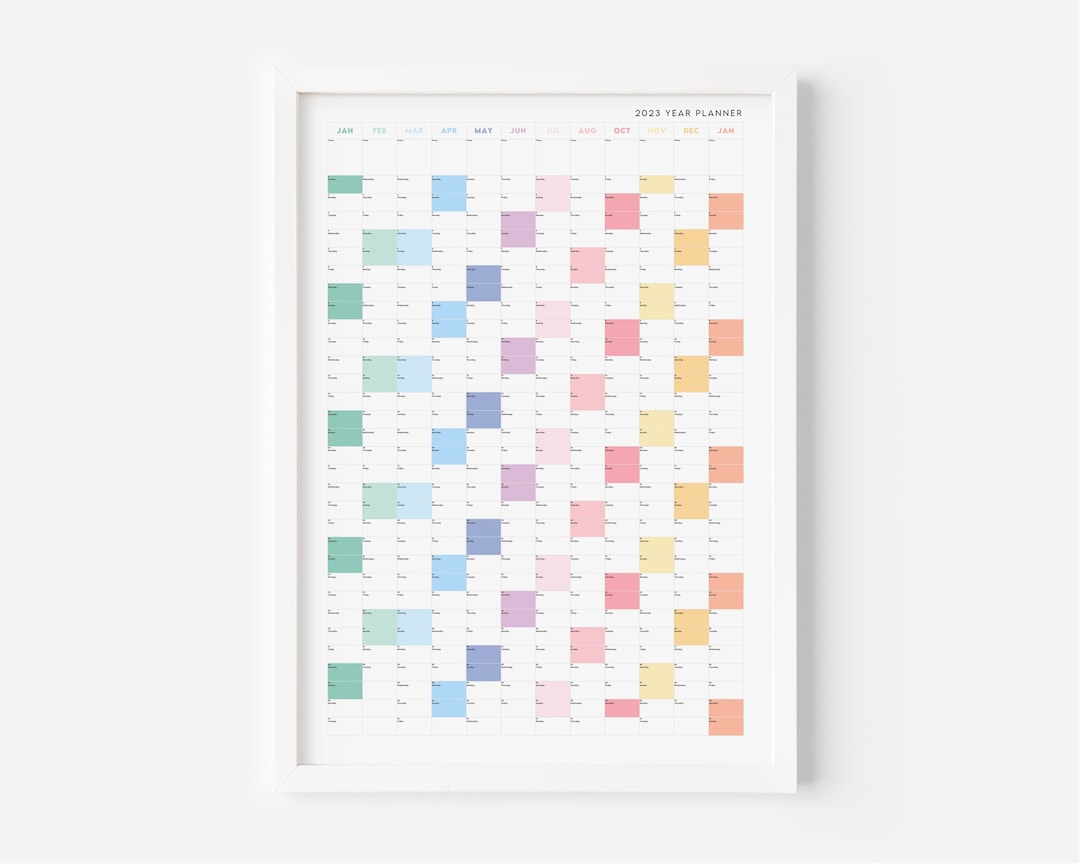 Giant 2023 Wall Calendar 2023 Large Wall Planner Annual Planner Yearly ...