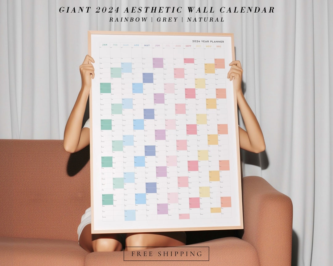 Giant 2024 Wall Calendar 2024 Large Wall Planner Annual Planner Yearly ...