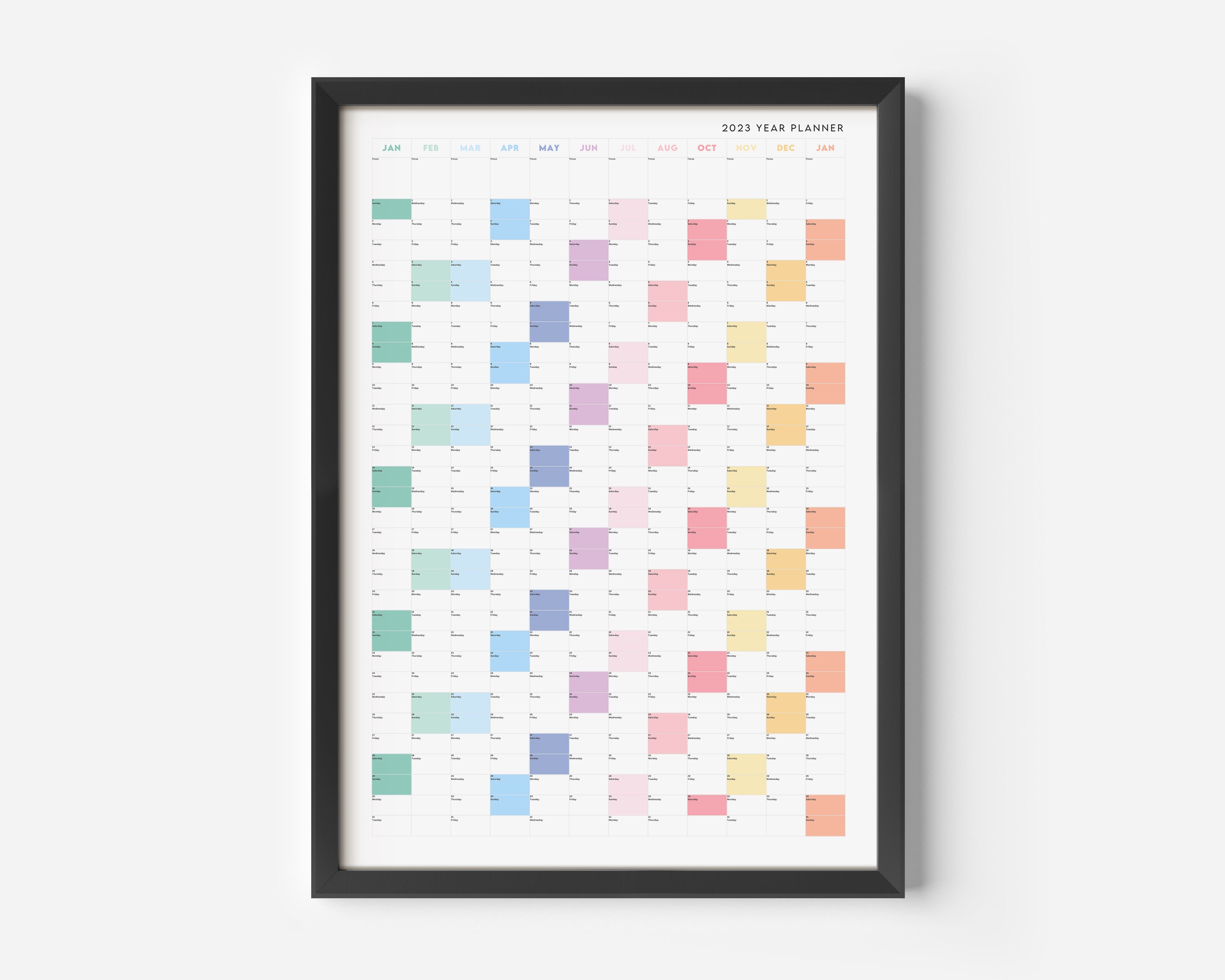 Giant 2024 Wall Calendar 2024 Large Wall Planner Annual Planner Yearly ...