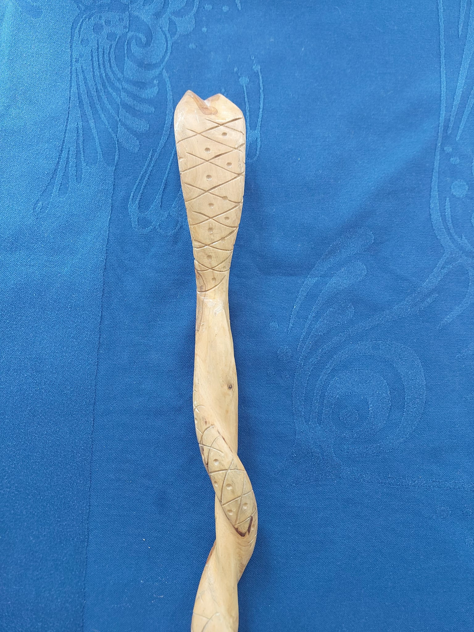 1 Vintage Olive Wood Staff of Moses in Cobra Snake Form , Hand Carved ...