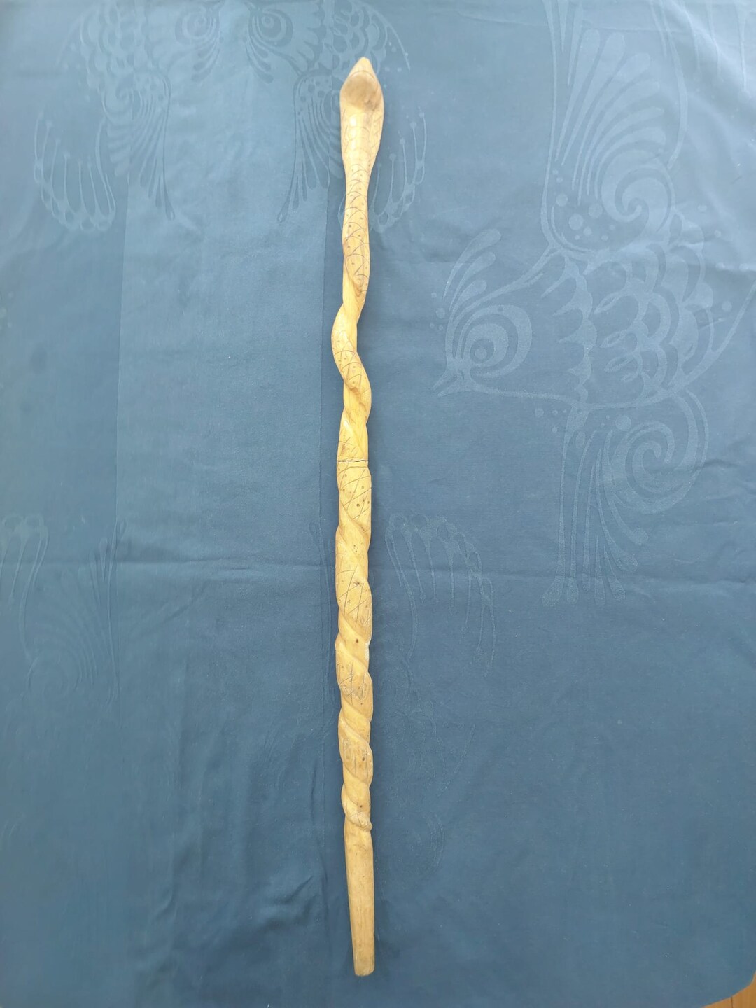 1 Vintage Olive Wood Staff of Moses in Cobra Snake Form , Hand Carved ...