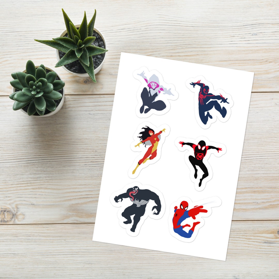 Spider-man Sticker Sheet Indoor Use Glossy Finish Laptop - Etsy