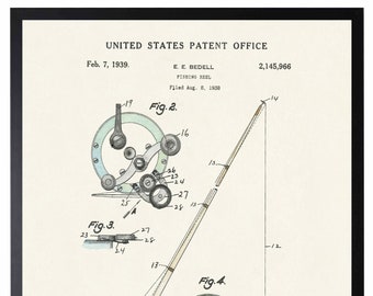 40 Fisherman Gift Piscator Gift Fishing Patent Art Angling Blueprint ...