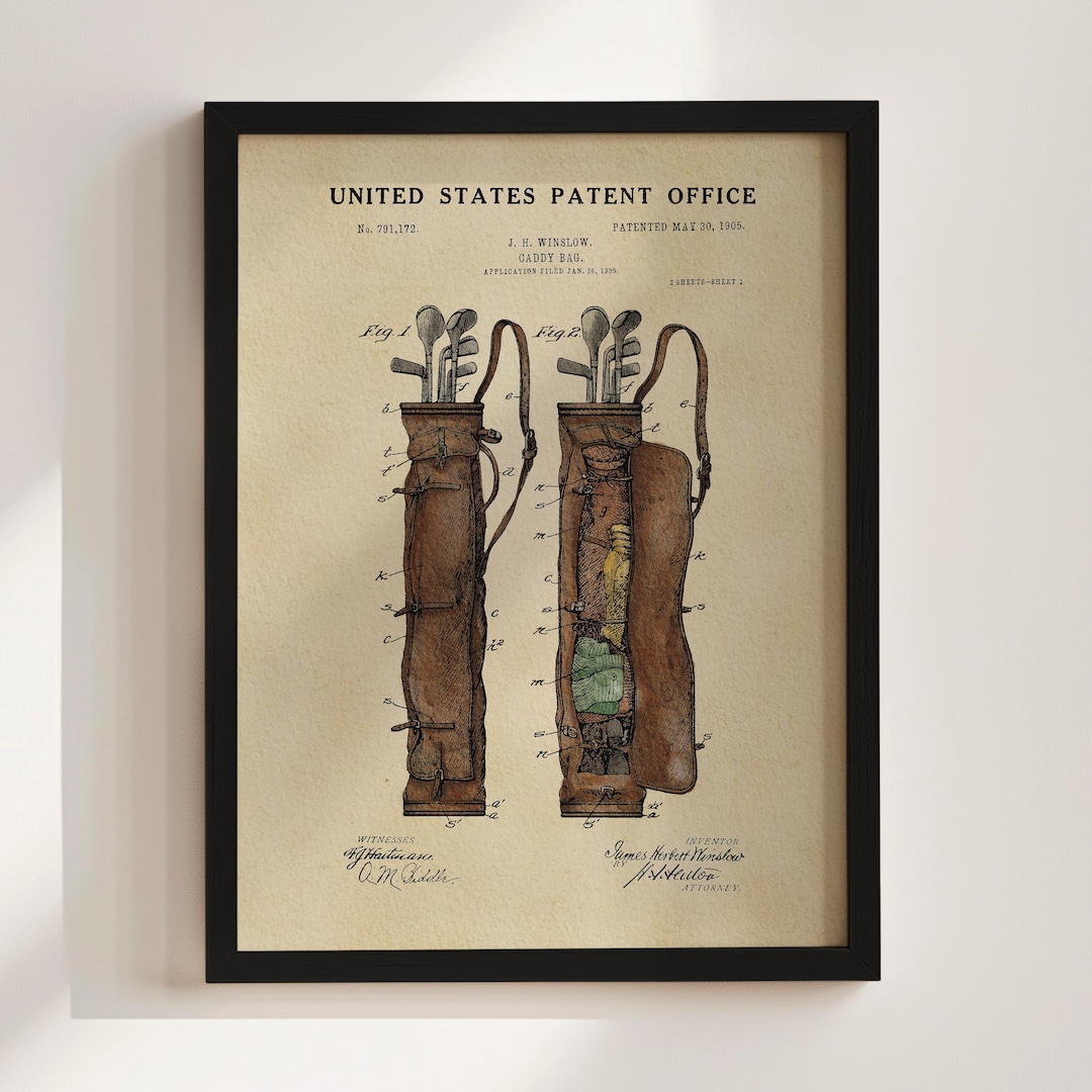 Golf Bag Patent Print (1905) - Etsy