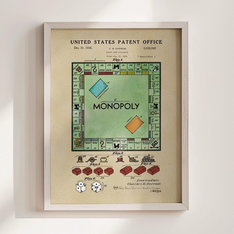 Board Game Patent Print (1935) - Etsy UK