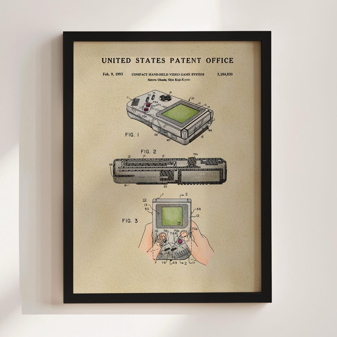 Handheld Game Console Patent Print (1993) - Etsy