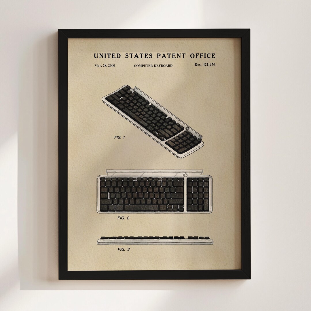 Modern Keyboard Patent Print (2000) - Etsy