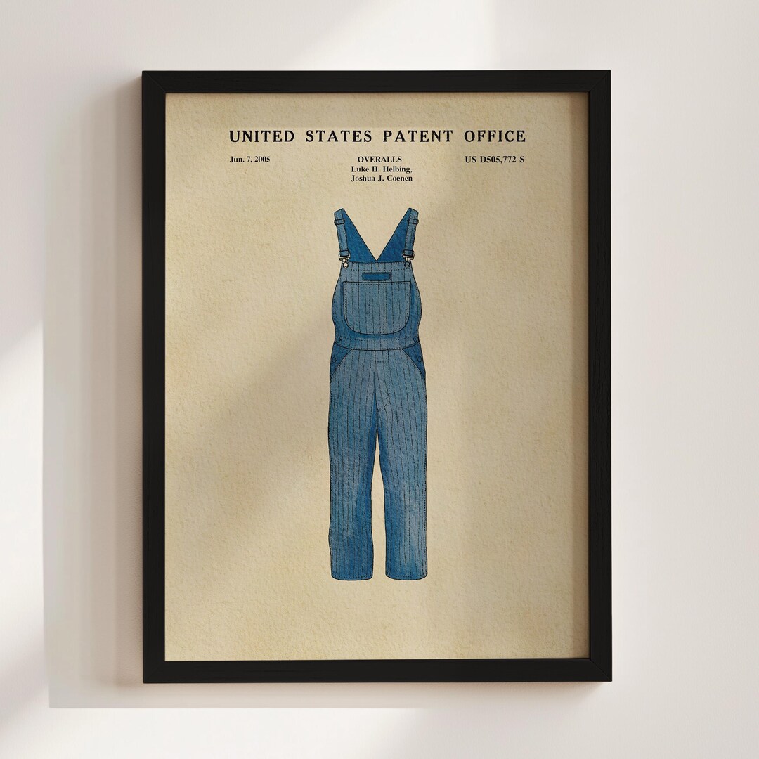 Modern Overalls Patent Print (2005) - Etsy