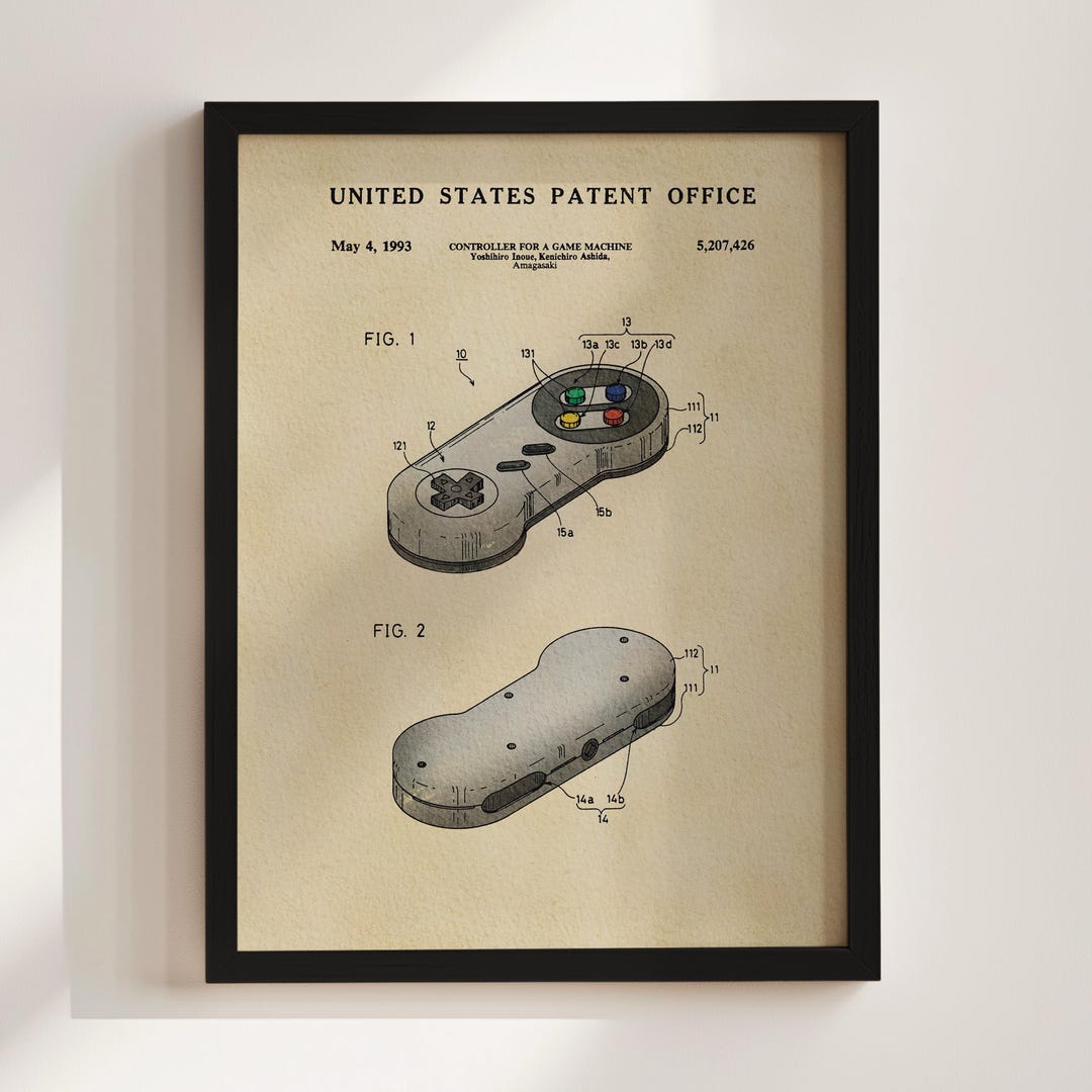 Classic 4-button Gamepad Patent Print (1993) - Etsy
