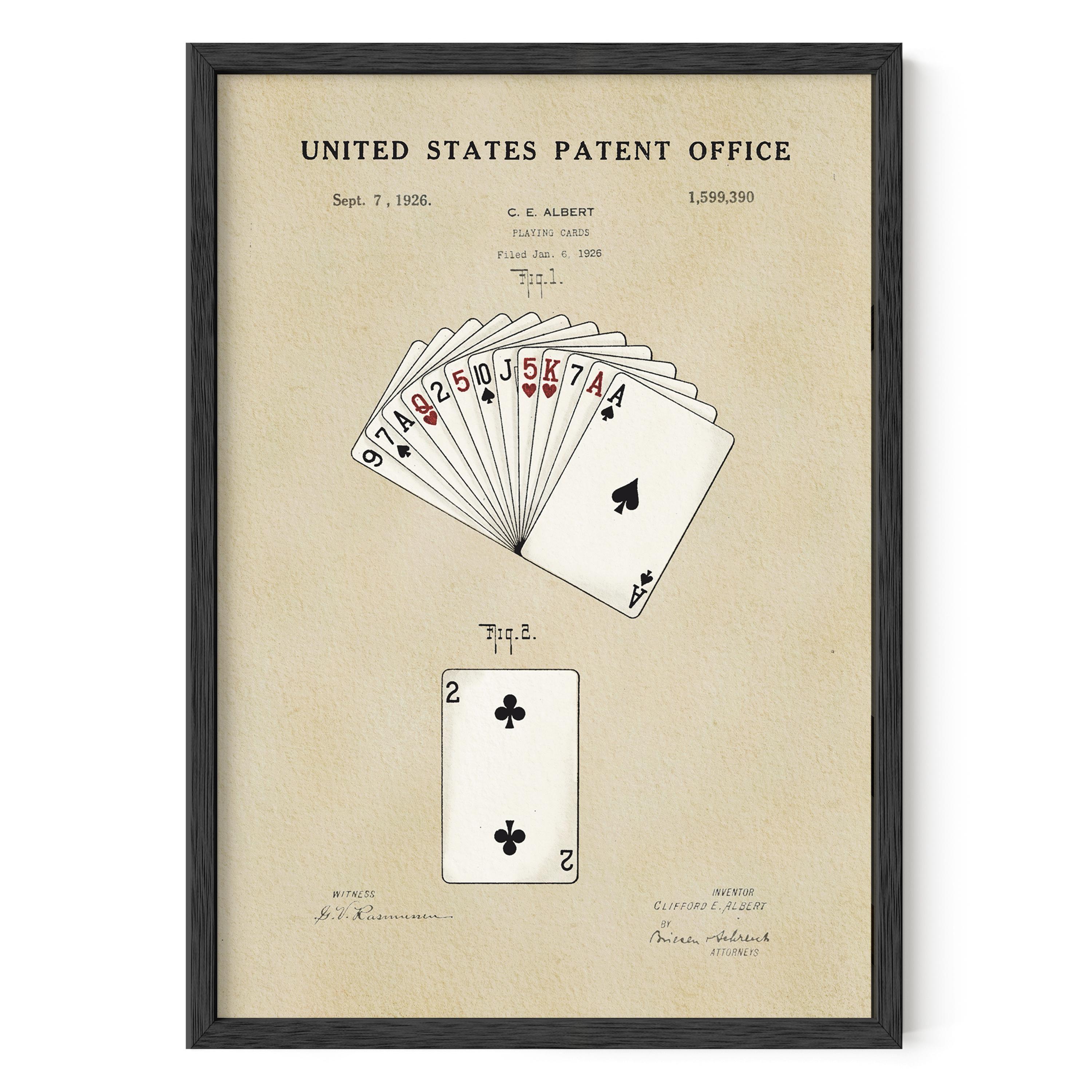 Poker Playing Cards Patent Framed Print, Poker Office Decor, Poker Gift ...