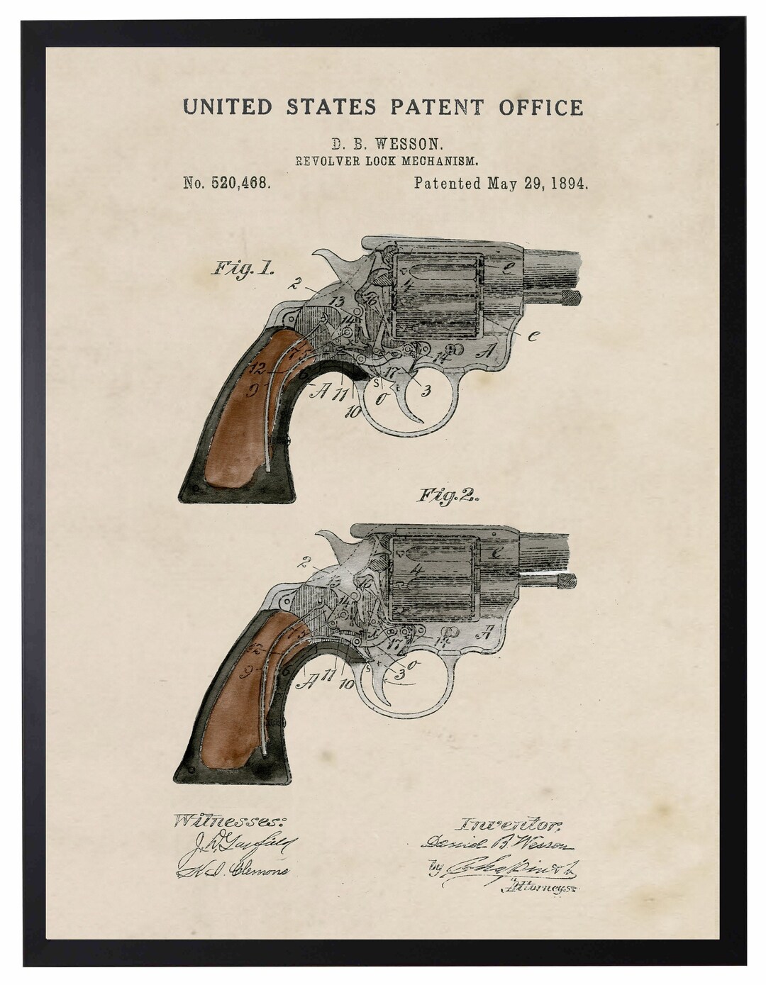 Snub Revolver Patent - Etsy