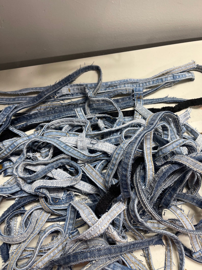 Denim Jean Salvaged Seams/denim Scraps/jean Pieces for Crafting - Etsy