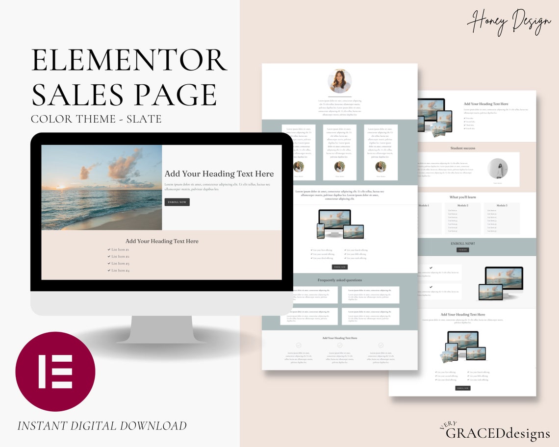 Elementor Landing Page Template, Elementor Sales Page Template, Sales ...