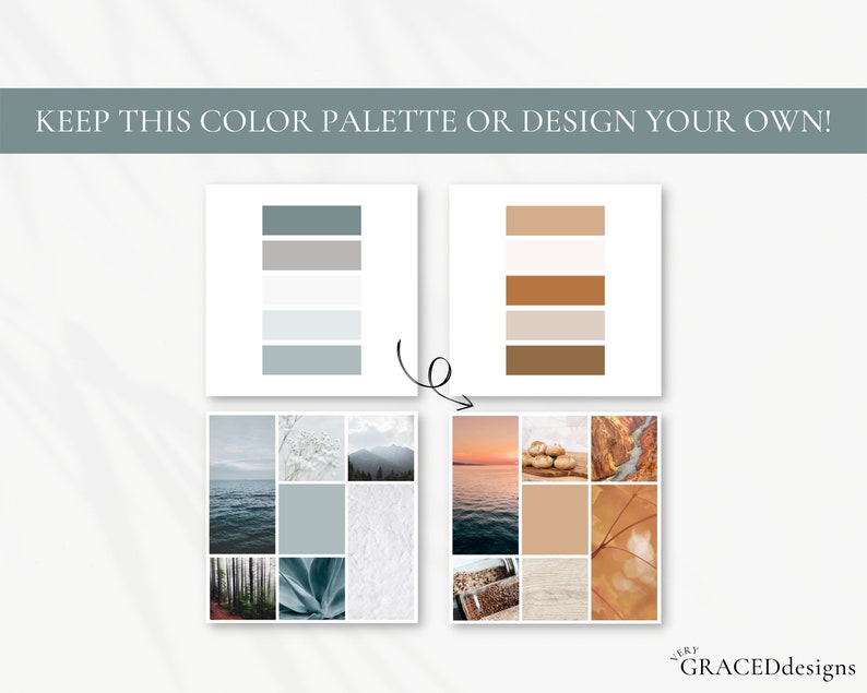 Canva Color Palette With Hex Codes, Brand Board Template, Canva Mood ...