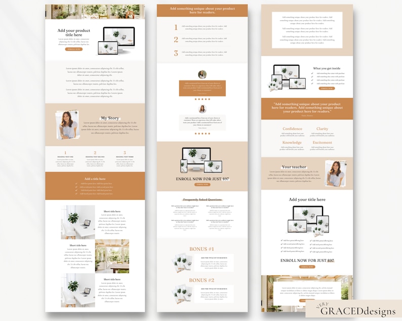 Canva Sales Page Template Online Course Sales Page Funnel - Etsy