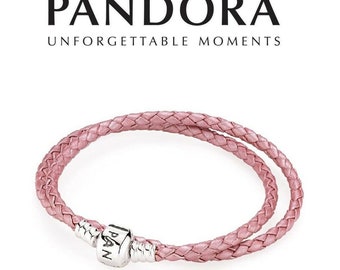Pandora Pink Leather Bracelet - Etsy UK