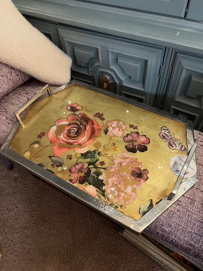 Gold Roses Tray - Etsy