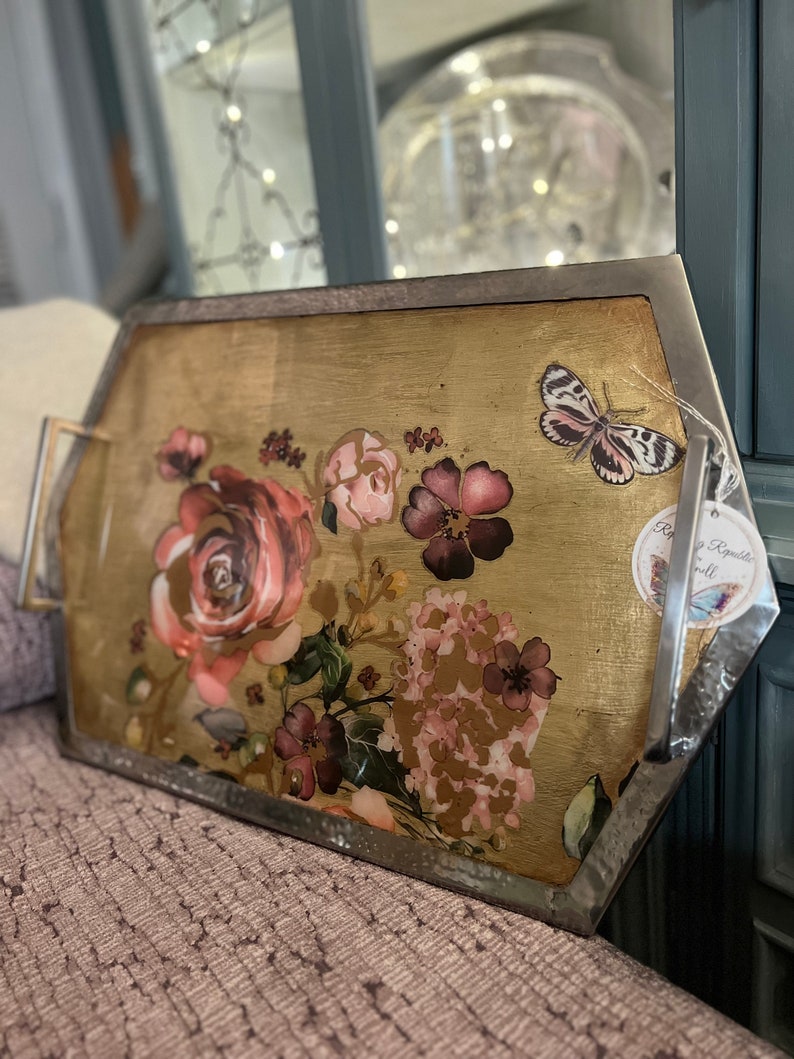 Gold Roses Tray - Etsy
